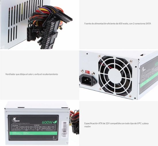 Compuzone. FUENTE DE PODER XTECH 600W ATX 24 PINES