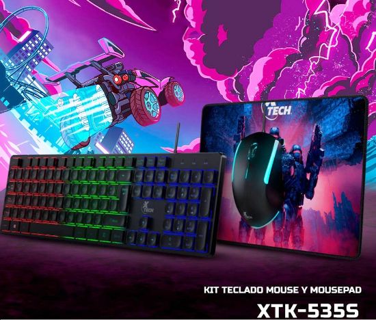 Compuzone. COMBO GAMING XTECH HASHA TECLADO MULTIMEDIA Y MOUSE USB MOUSEPAD XTK-535S
